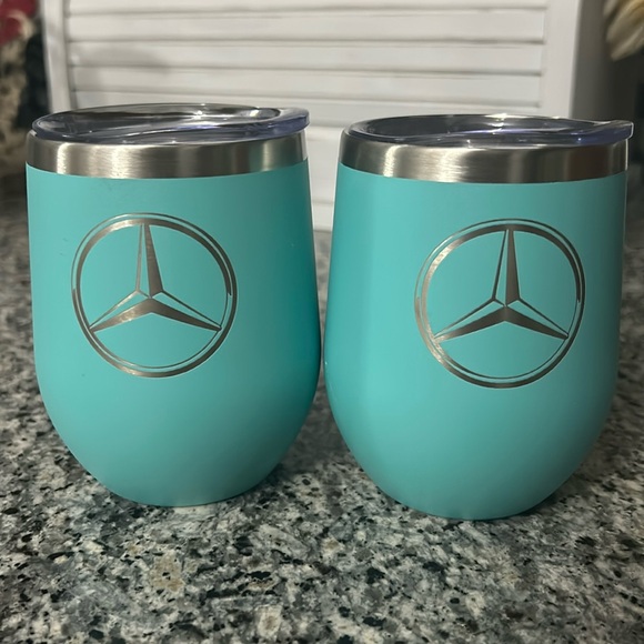 Mercedes Benz | Dining | Mercedes Benz Turquoise Metal Wine Tumblers ...